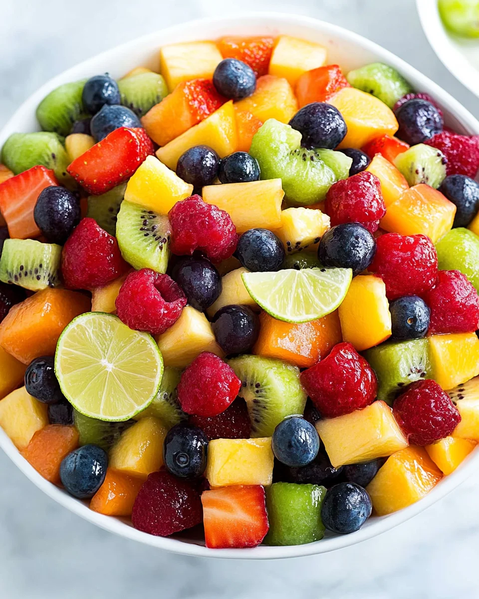Honey Lime Rainbow Fruit Salad